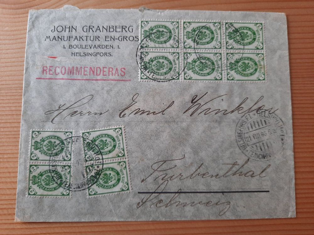 Brief Finnland-Turbenthal aus dem Hahr 1896 gem. Bilder (Gebraucht) in Oberuzwil für CHF 12 ...