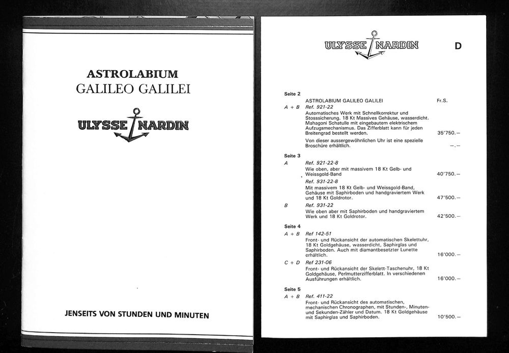 ULYSSE NARDIN ASTROLABIUM GALILEO GALILEI 1985 + Preisliste | Kaufen ...