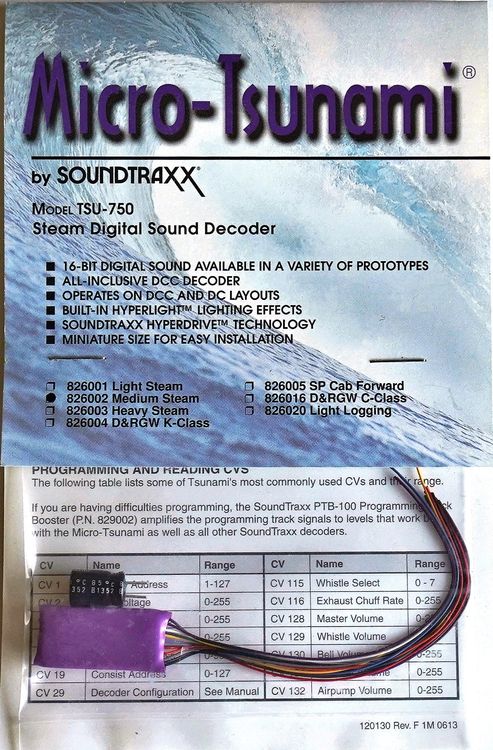 Tsunami-750 DCC Sound Decoder 826002 Medium Steam (Neu und ...