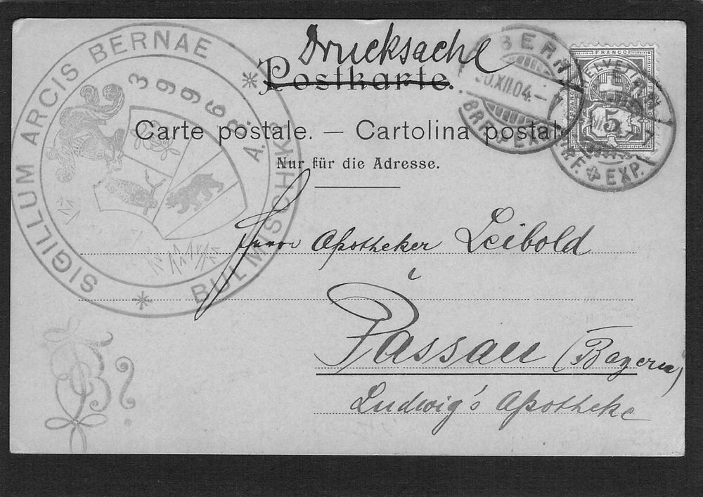 #Arx Berna , gel. 30.Xll.04 , Stempel Sigillum Arcis Bernae | Kaufen auf Ricardo