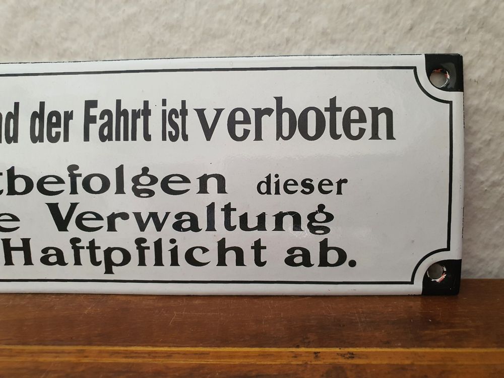 Emailschild Verboten Springen Bahn Zug Tram Emaille Schild (Neu (gemäss Beschreibung)) in ...