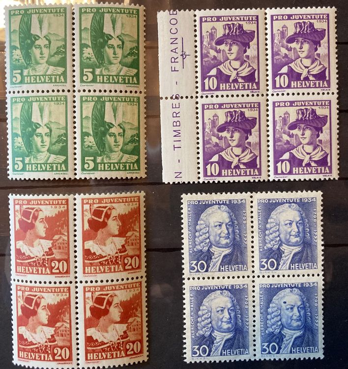 PJ 1934 Viererblock postfrisch (**), SBK 60 Fr. (Neu (gemäss Beschreibung)) in Flawil für CHF 12 ...