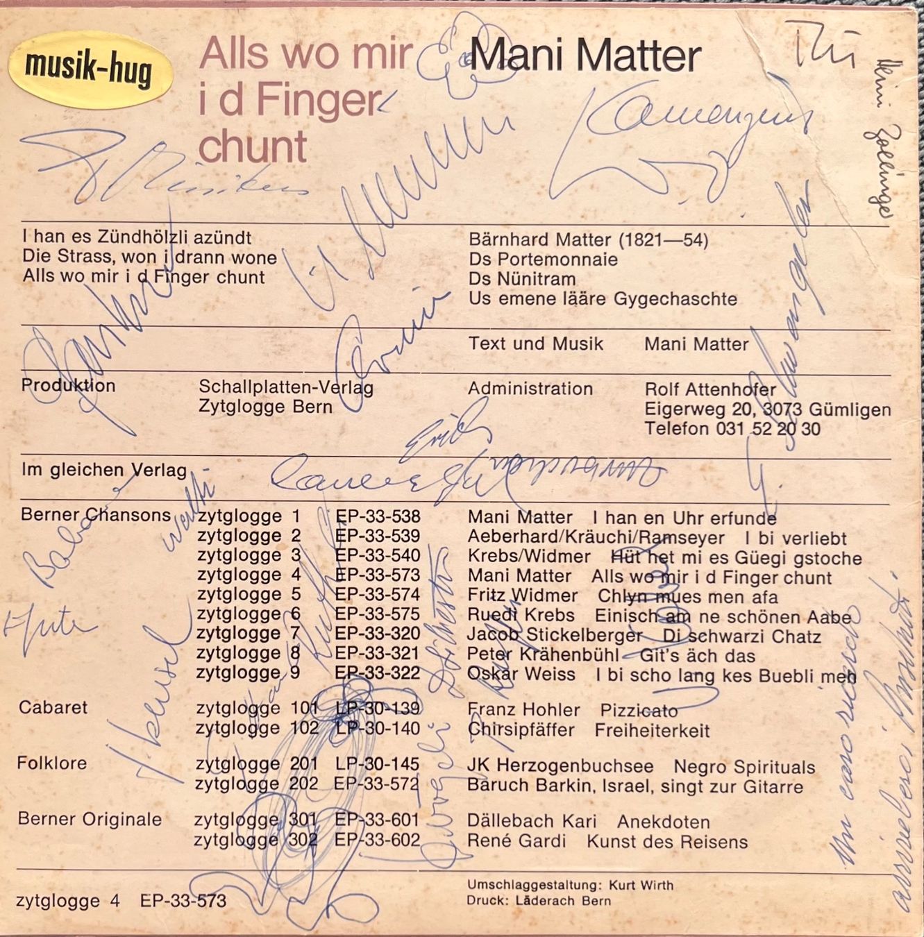 Mani Matter – Alls Wo Mir I D Finger Chunt (Gebraucht) in Döttingen für ...