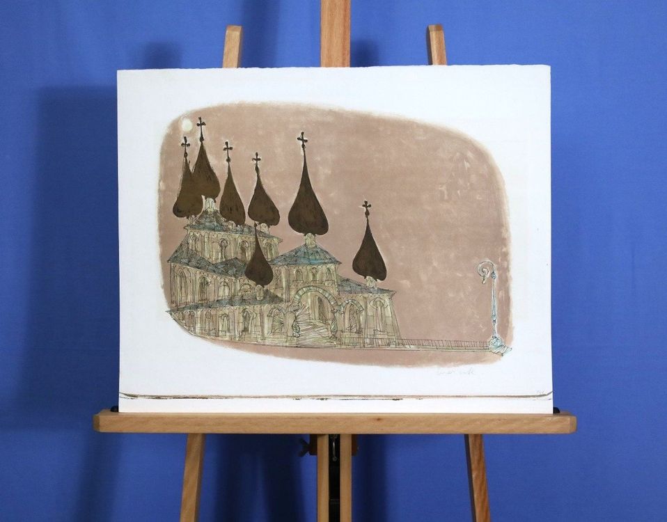 Marco Richterich 1929-1997, Lithographie "Zwiebeltürme". (Gebraucht) in Zug für CHF 5 – mit ...