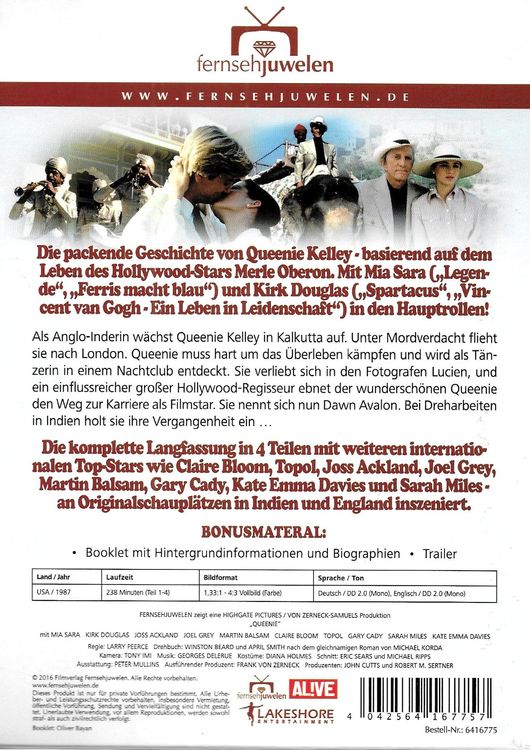 QUEENIE - Komplette RTL-Langfassung in 4 Teilen - 2 DVD'S (Neu (gemäss ...