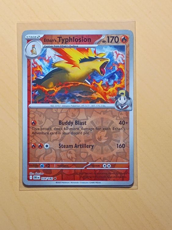 Pokemon Destined Rivals Ethan Typhlos 034 Reverse Holo 🇬🇧 (Neu (gemäss ...