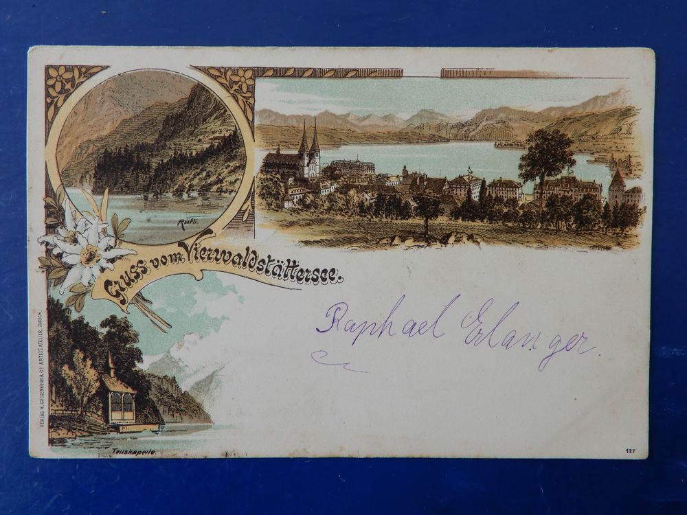 1900 Gruss vom Vierwaldstättersee mit 3 Abbildungen, Guggenh (Gebraucht ...