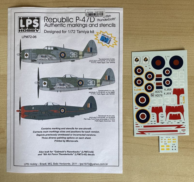 1:72 Set - British P-47 / Modell Academy / Decals LPS Hobby | Kaufen ...