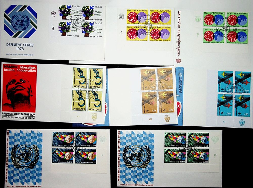 ONU GENEVE 8 BLOCS DE 4 FDC 1978. COTE 50.00 / M654 | Kaufen auf Ricardo