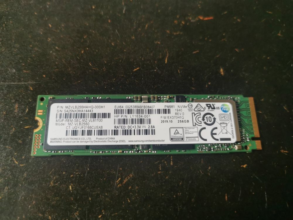 Samsung SSD 256GB M.2 2280 PCIe MVNe (Gebraucht) in Chur für CHF 12 ...