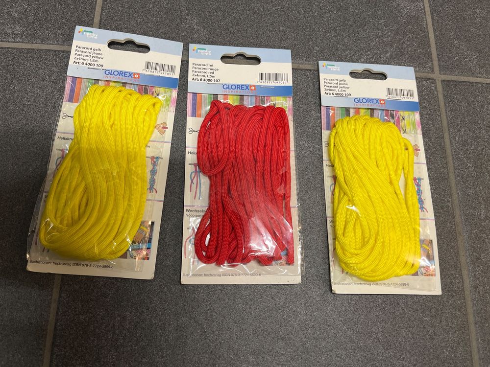 Paracord Kordeln 3 Stück je 5m Basteln (Neu (gemäss Beschreibung)) in Andelfingen für CHF 2 ...
