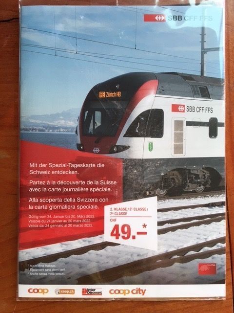 carte journalière cff, Tageskarte sbb (Neuf avec emballage d'origine) à ...