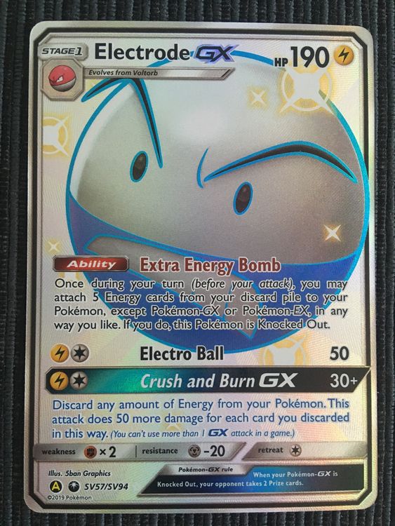 Pokemon Electrode GX Shiny Hidden Fates Mint (Neu (gemäss Beschreibung ...