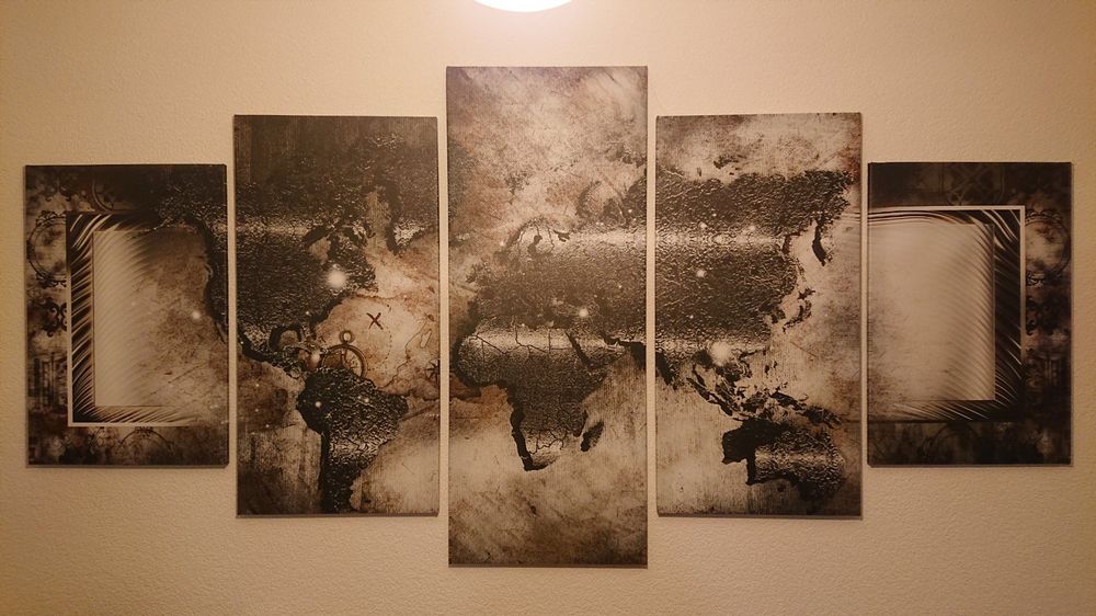 Tolles 5-teiliges Bild, Weltkarte (Gebraucht) in Duggingen für CHF 2 – mit Lieferung auf Ricardo ...