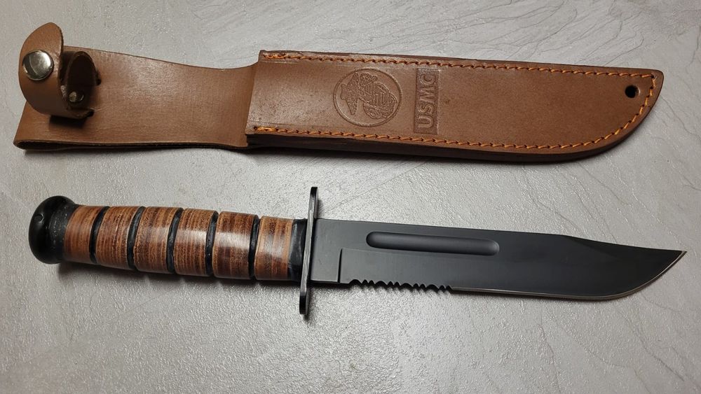USMC Kampfmesser Ledergriff mit Lederscheide | Kaufen auf Ricardo