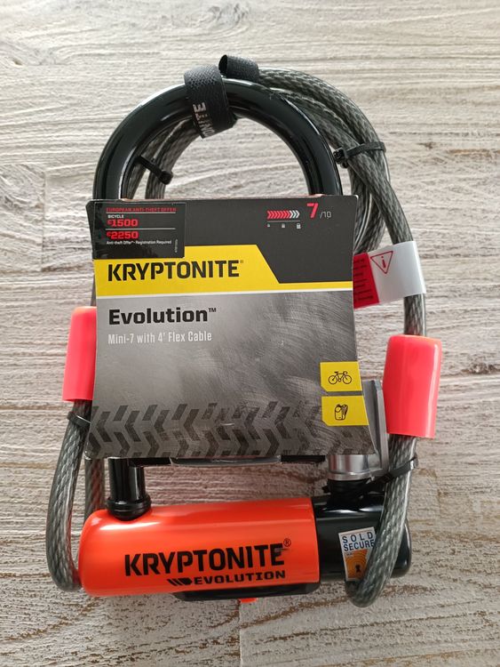 Kryptonite Evolution MINI-7 mit Schlaufenkabel 120cm Schloss | Kaufen auf Ricardo