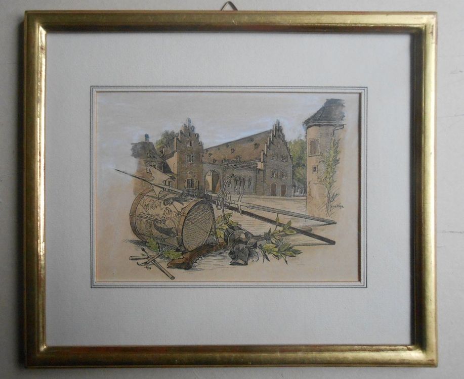 Basel. Petersplatz mit altem Zeughaus. Lithographie. Selten. (Gebraucht) in Basel für CHF 21 ...