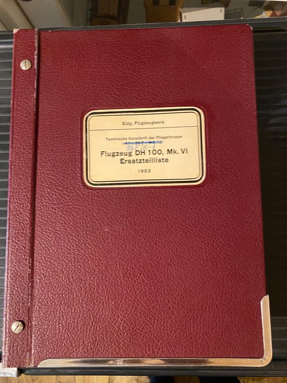 BUCH DE DH 100 MK.VI VAMPIRE ERSATZTEILLISTE 1953 | Kaufen auf Ricardo