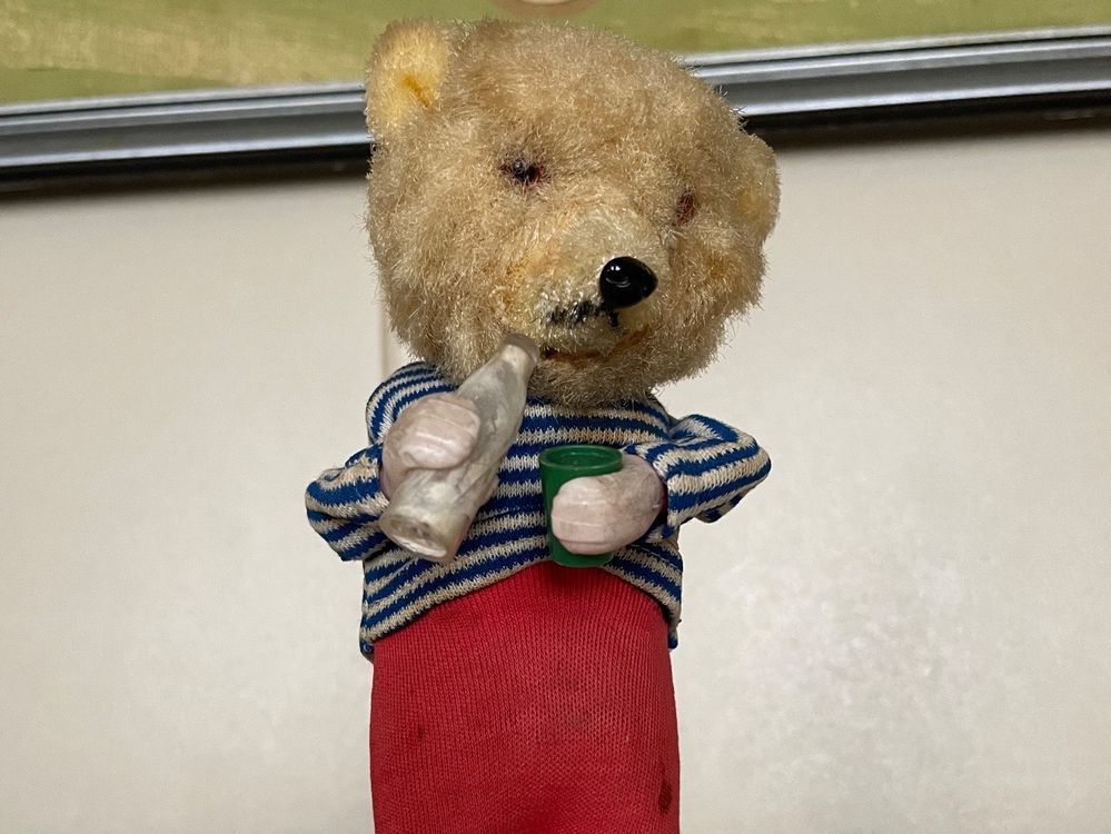 Blechspielzeug Carl Max trinkender Teddy Bär mechanisch (Gebraucht) in ...