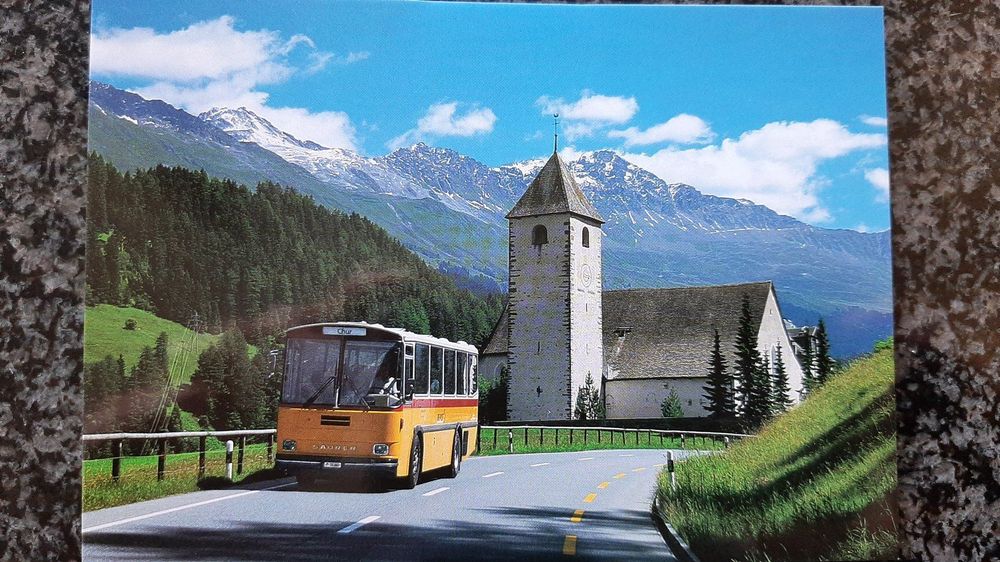 Postkarte mit Postauto in Churwalden, GR | Kaufen auf Ricardo