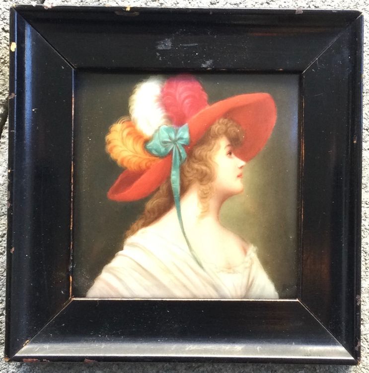 Dame mit Hut Antike Portrait Gemälde Unleserlich Signiert | Kaufen auf Ricardo