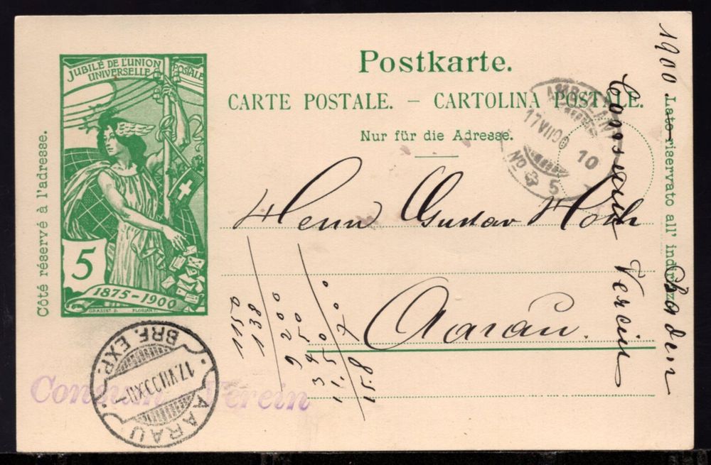 AMBULANT 17.VII.00 10 Nr. 5 UPU Postkarte + AARAU | Kaufen auf Ricardo AMBULANT 17.VII.00 10 Nr. 5 UPU Postkarte + AARAU | Kaufen auf Ricardo