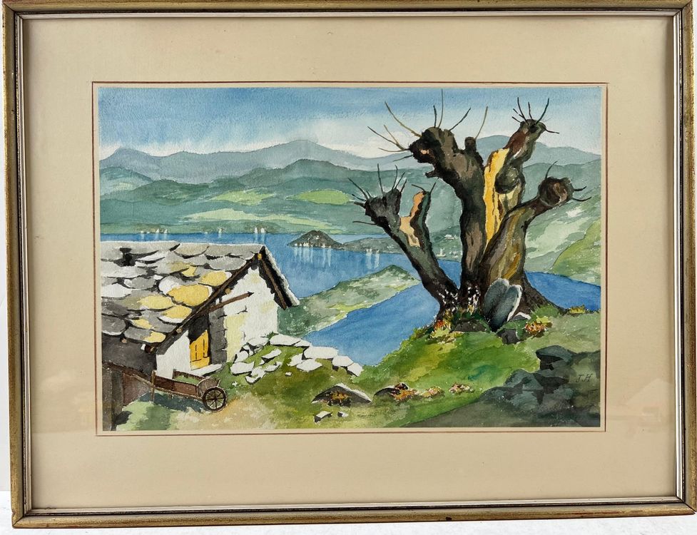 Alte Landschaft Aquarell Signiert. | Kaufen auf Ricardo