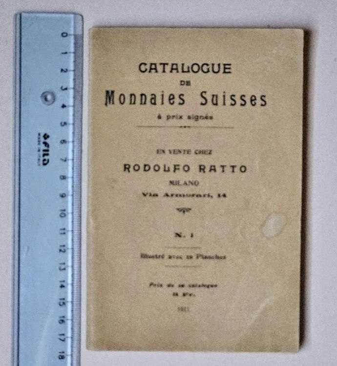 Rodolfo Ratto, Catalogue de Monnaies Suisses, 1911 (Gebraucht) in ...