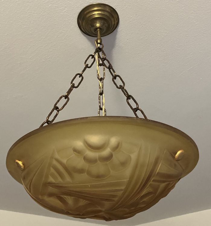 Antik Deckenlampe signiert Degue um 1920 . H.40-50cm B.35cm (Gebraucht ...