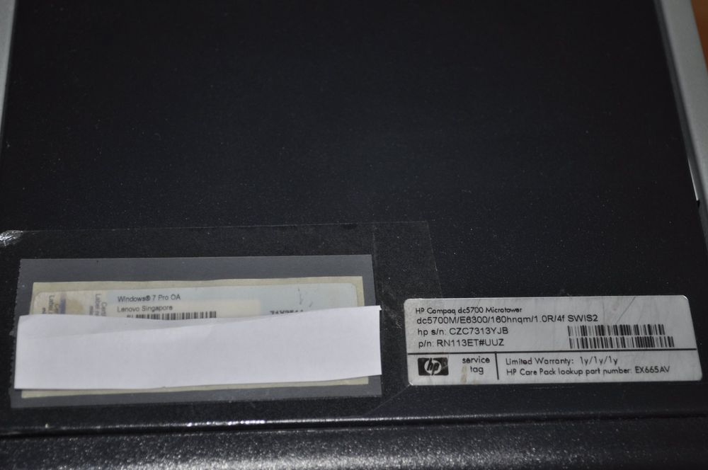 HP Compaq dc5700 mit Win7 Pro Lizenz, 22" Monitor (Gebraucht) in ...