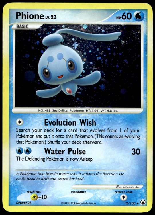 Phione 12/100 Holo Rare Pokémon Majestic Dawn | Kaufen auf Ricardo