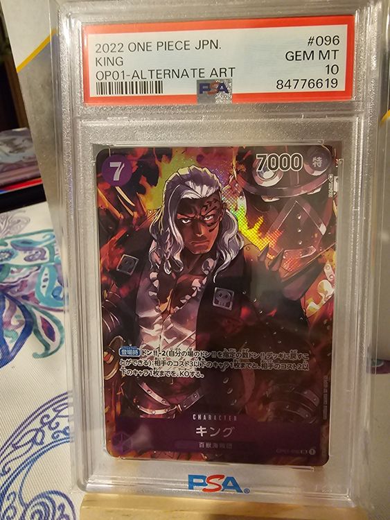 One Piece King OP 1 Romance Dawn Alternate Art PSA 10 ab 1.- (Neu ...