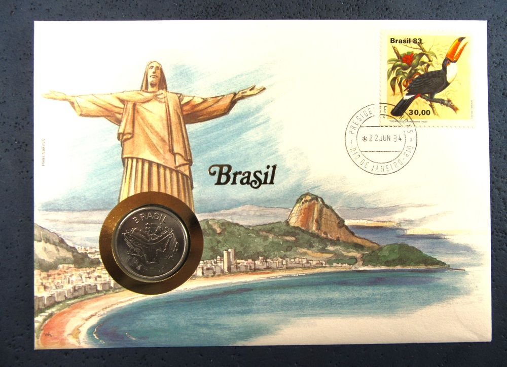 BRASIL RIO COPACABANA MÜNZ-NUMIS-BRIEF 1984 BRASILIEN (Gebraucht) in ...