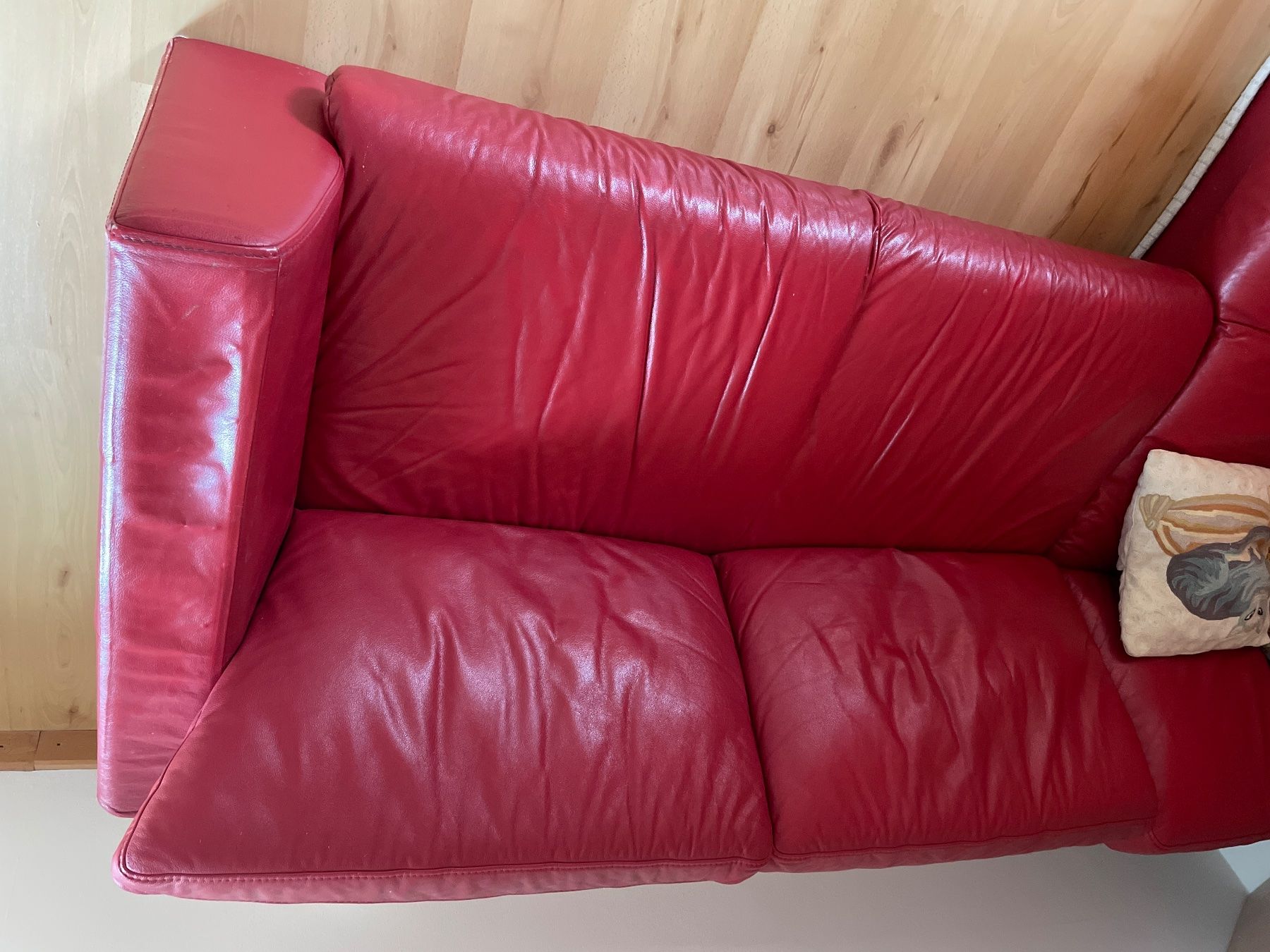 Rotes Ledersofa, Ecksofa, gut erhalten (Gebraucht) in Dietikon für CHF ...