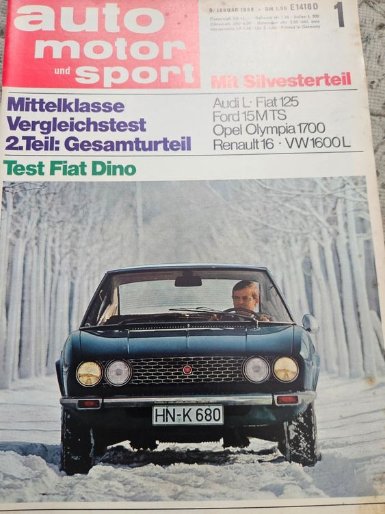 AMS 1/68 Fiat Dino 125 VW 1600 R 16 Olympia 1.7 Alfa GTA xa (Gebraucht ...