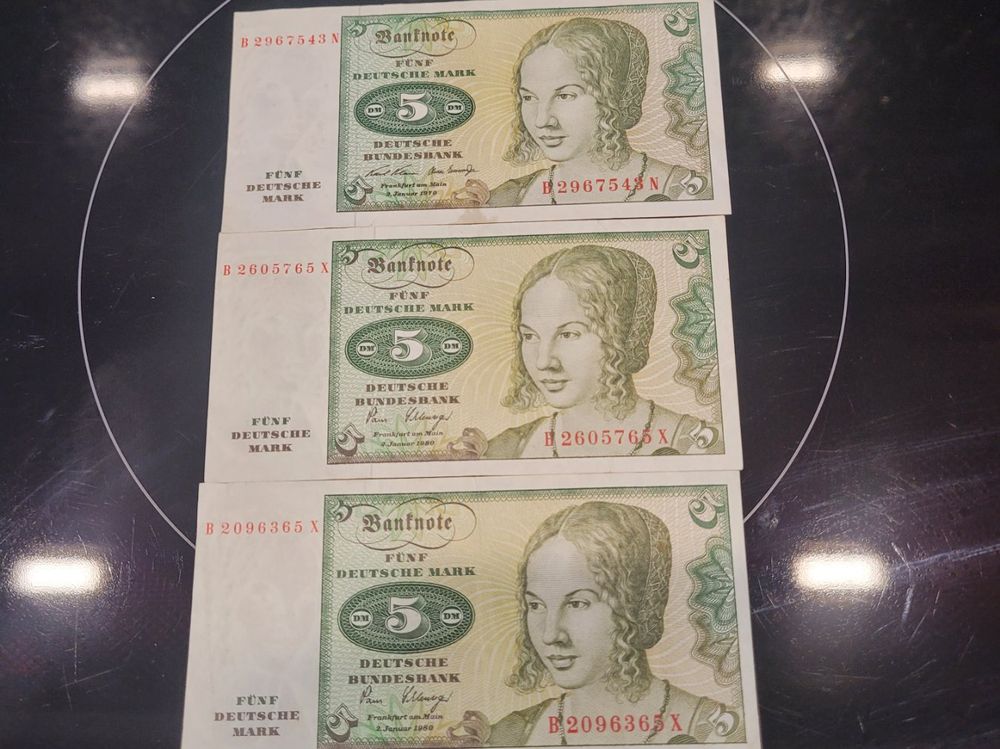 3 X FÜNF DEUTSCHE MARK / 5-ER 🦅😳🦅 - NOSTALGIE PUR....! (Gebraucht) in ...