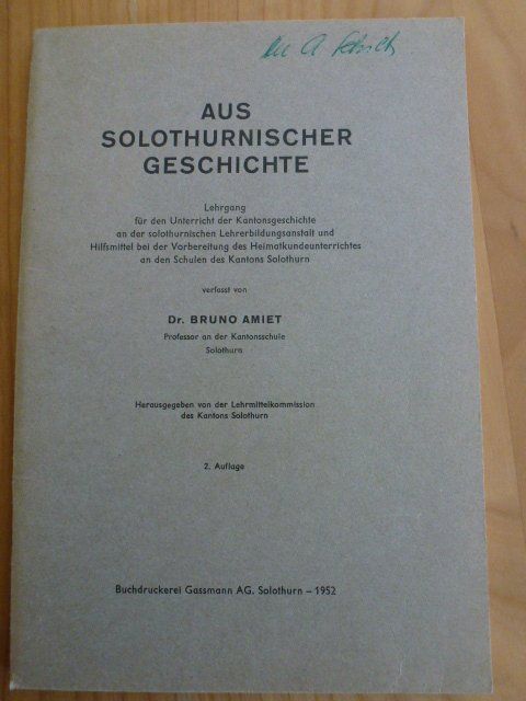 Solothurner- Buch (Gebraucht) in Bettlach für CHF 2 – mit Lieferung auf Ricardo kaufen