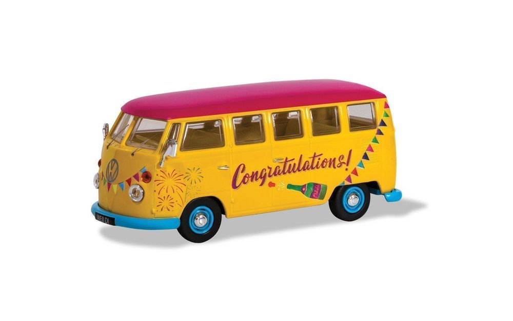VW T1c Bus 1963-1967 RHD "Congratulations gelb / pink / blau (Neu und ...