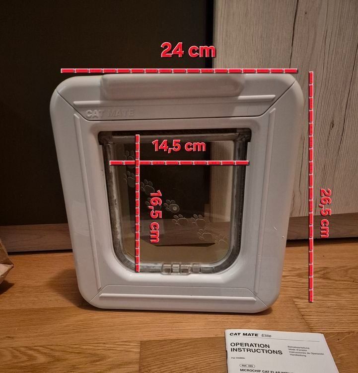 Mikrochip Katzenklappe mit Zeitschaltuhr und bis zu 9 Katzen (Gebraucht ...