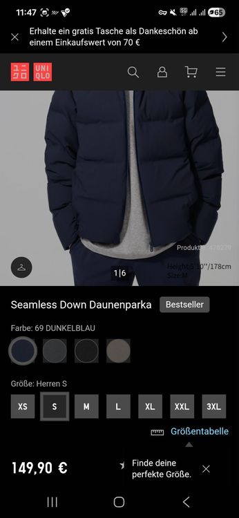 Uniqlo Daunenjacke Winterjacke Gr. S - Top Zustand! (Neu (gemäss ...