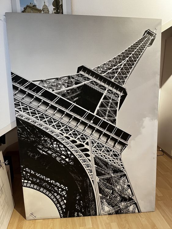 Grosses Wandbild Eiffelturm schwarz-weiss Deko Bild Leinwand (Gebraucht) in Steinach für CHF 1 ...