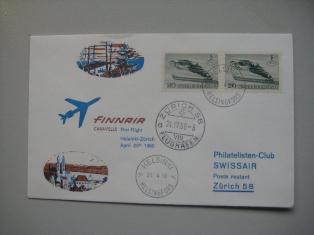 Flugbrief firstflight HELSINKI-Zürich 1960 (Gebraucht) in Wangs für CHF 20 – mit Lieferung auf ...