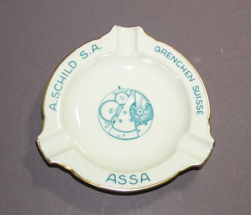 PORZELLAN REKLAME ASCHENBECHER A.SCHILD S. A. GRENCHEN | Kaufen auf Ricardo