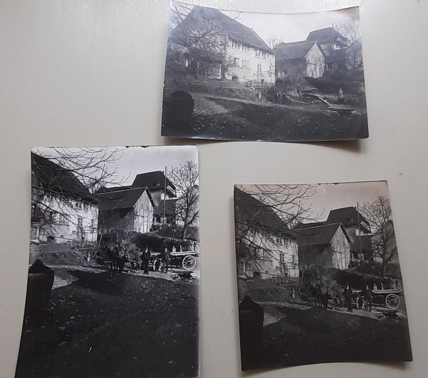 Alte Fotos Glasplatte Biberstein alte Häuser Karren Männer | Kaufen auf ...