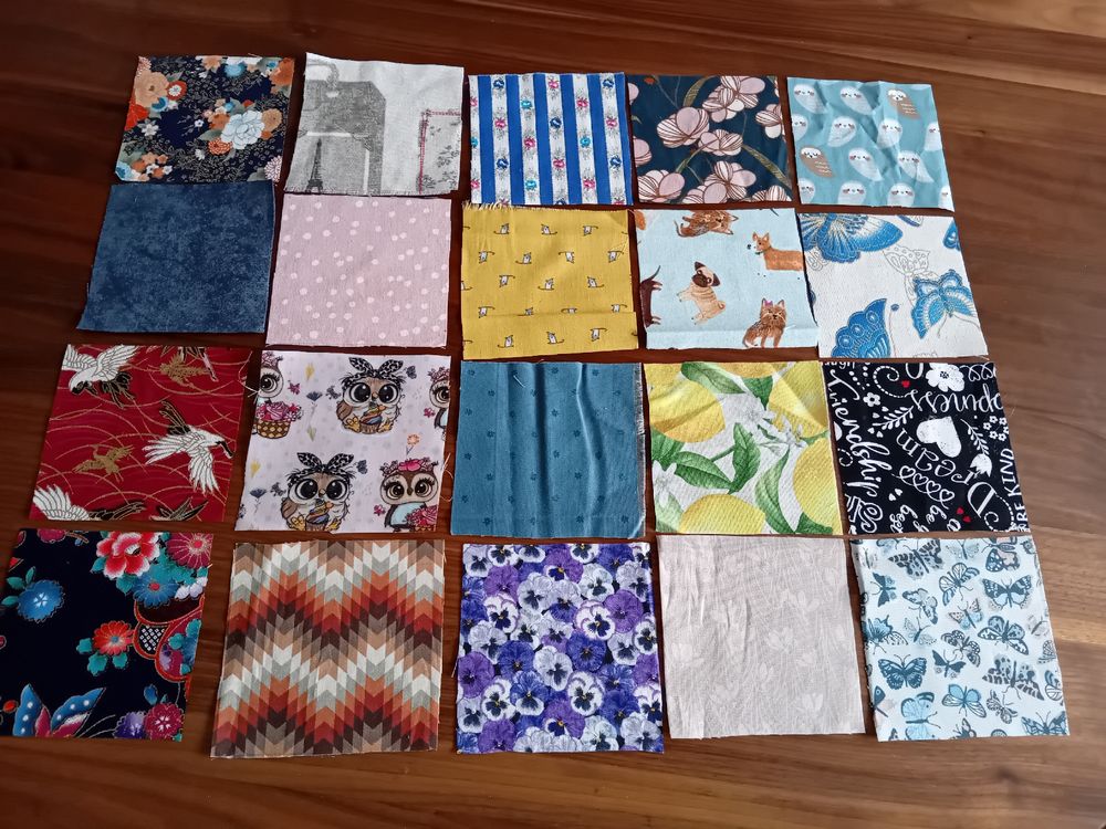 20 Patchwork-Stoffquadrate 10x10cm DIY Nähen Deko (Neu (gemäss Beschreibung)) in Burgdorf für ...