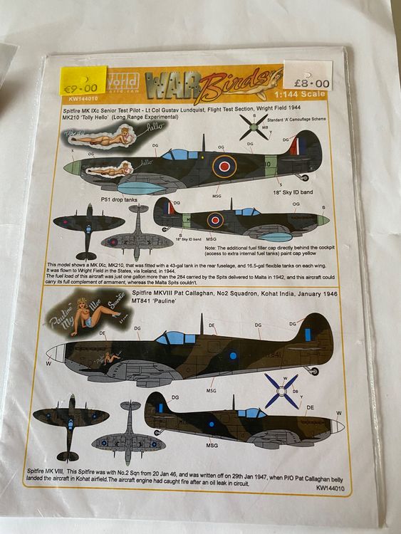 1/144 SPITFIRE MK.VIII/IXC WITH PIN UP DECALS | Kaufen auf Ricardo