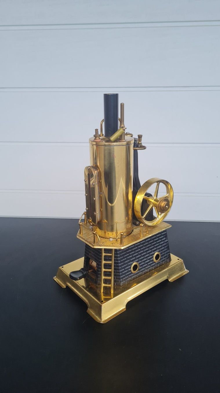 🔥 Dampfmaschine / Stehend / Wilesco / Gold-Schwarz/ D 456🔥 (Gebraucht ...
