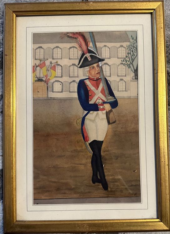 Antike Aquarell von eine Edler Mann Monogr | Kaufen auf Ricardo