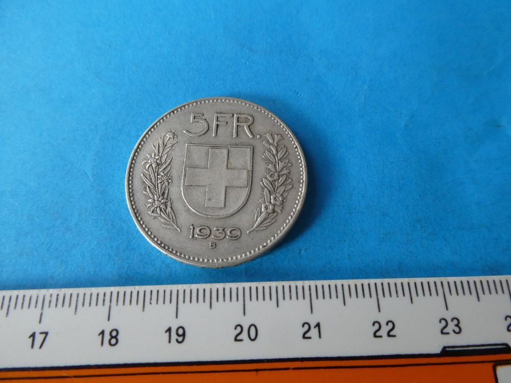 Schweiz 1939, 5 Franken - Silber (Gebraucht) in Hinterforst für CHF 9 – mit Lieferung auf ...