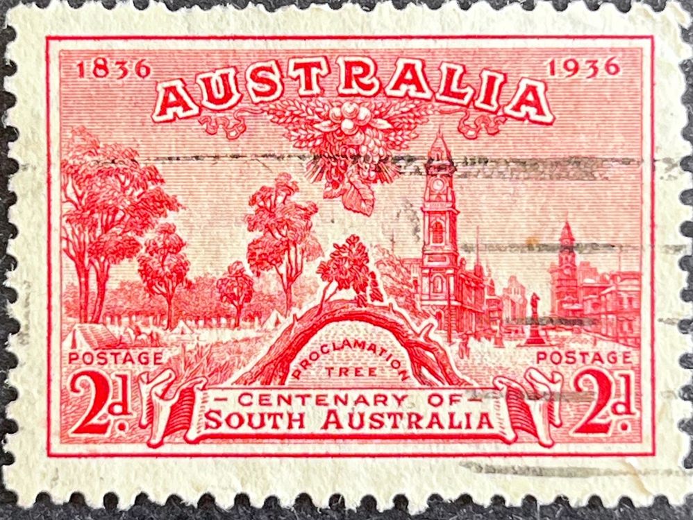 Francobollo Australia 2d rosso Centenario Australia ... (Gebraucht) in ...